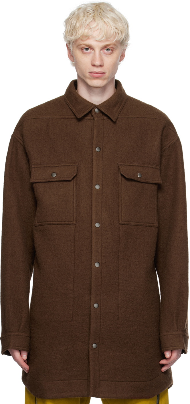 Rick Owens Brown Oversized Jacket Rick Owens