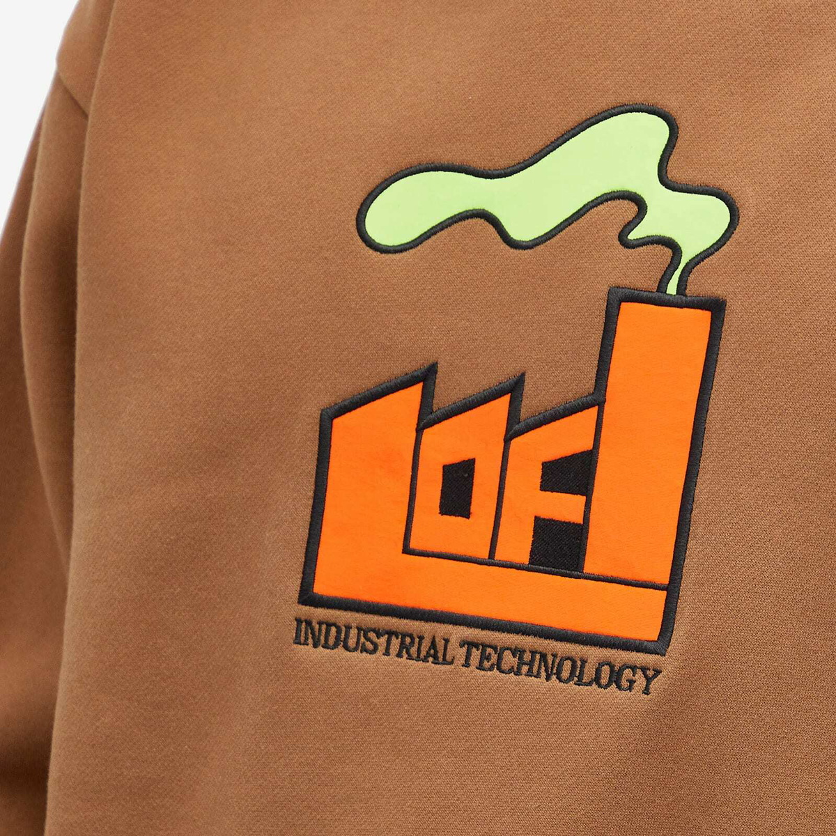 Lo-Fi Men's Plume Applique Hoodie in Brown Lo-Fi