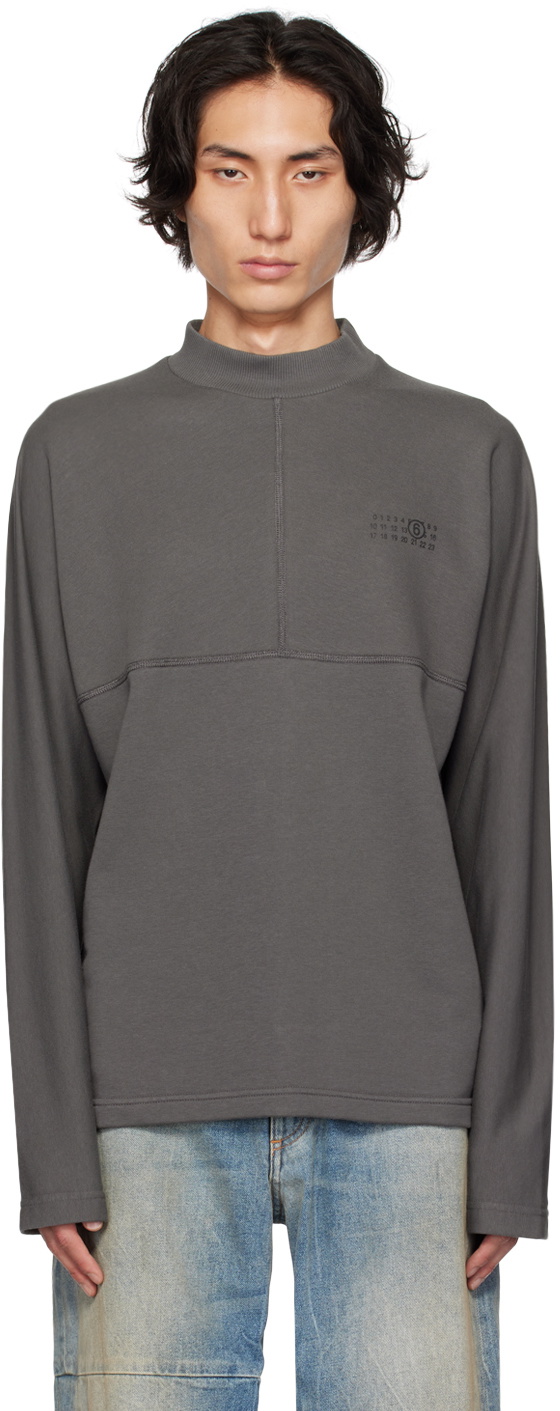 MM6 Maison Margiela Gray Printed Sweatshirt MM6 Maison Margiela