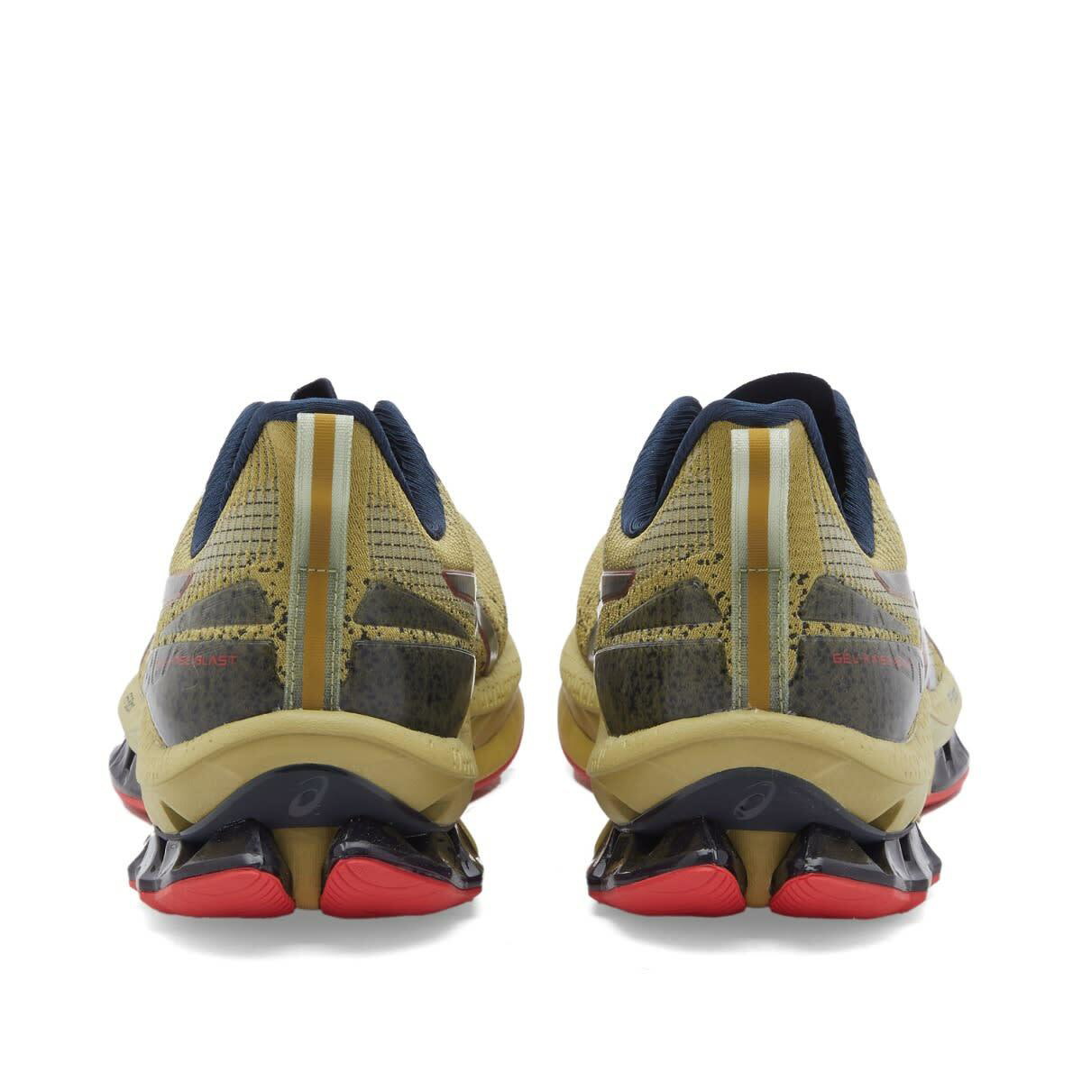 Asics Men's Kinsei Blast LE 2 Sneakers in Olive Oil/Electric Red ASICS