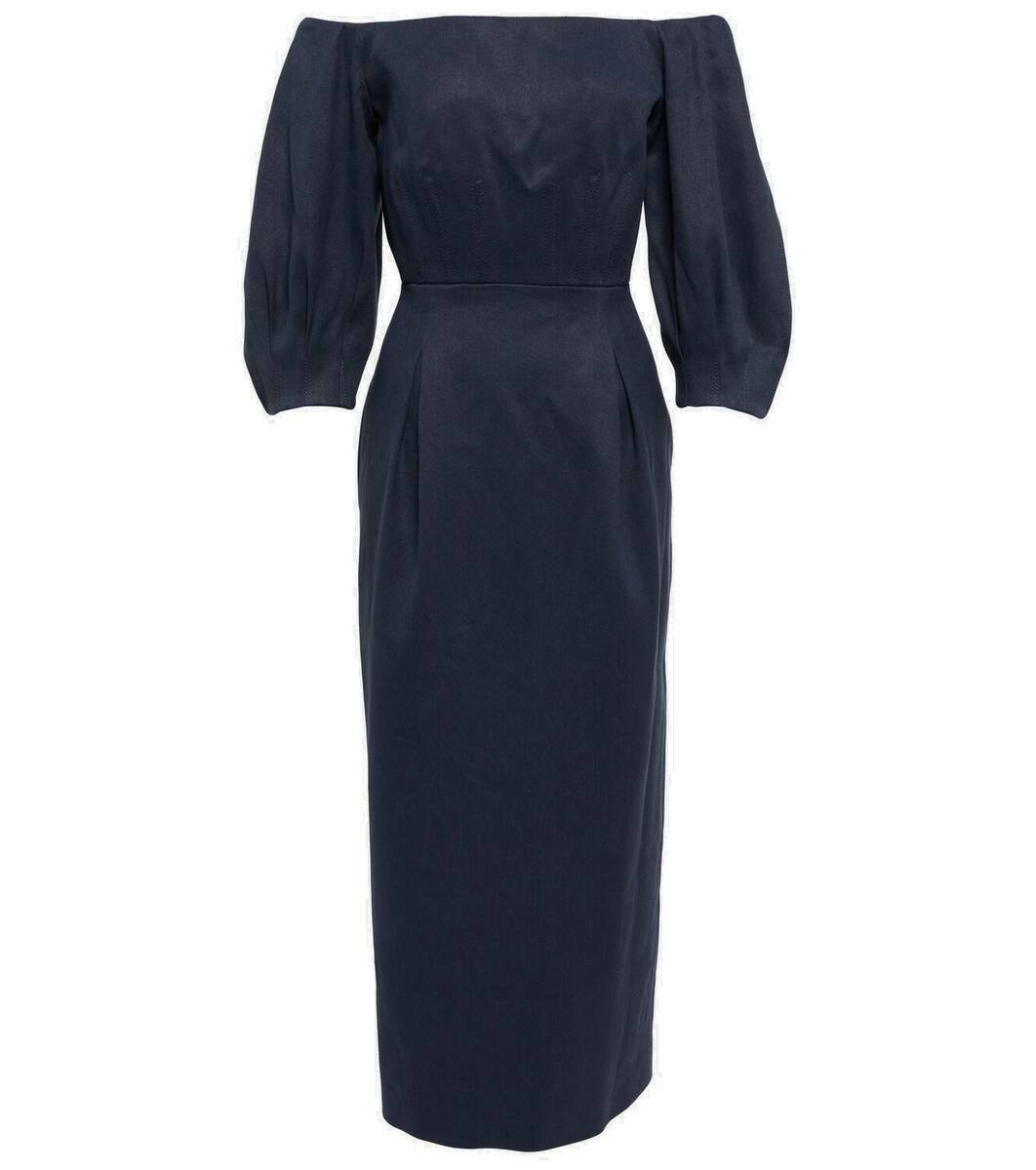 Gabriela Hearst Off-shoulder hemp and cotton midi dress Gabriela Hearst