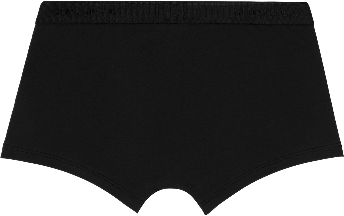 Sunspel Three-Pack Black Stretch Cotton Boxer Briefs Sunspel
