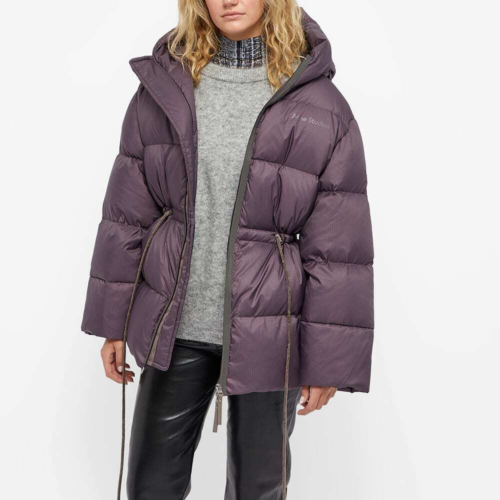 Acne Studios Women's Long Puffer Jacket in Mauve Purple Acne Studios