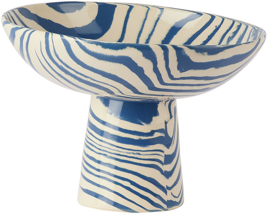Henry Holland Studio Blue & White Stripe Chalice Bowl Henry Holland Studio