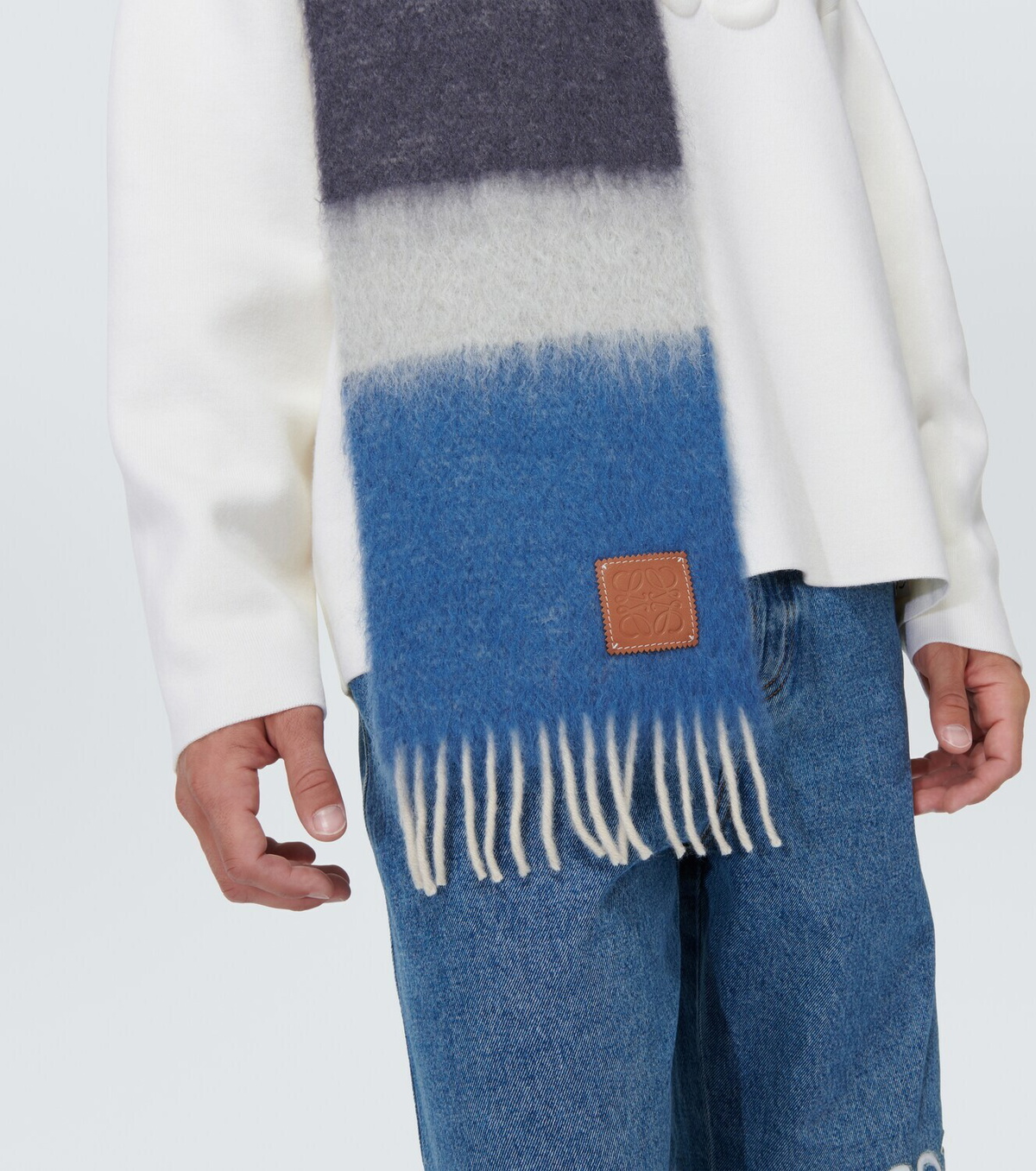 Loewe Anagram striped wool scarf Loewe