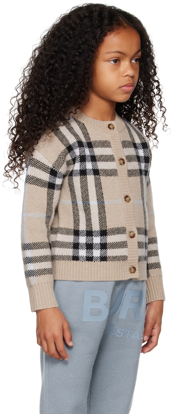 Burberry Kids Beige Vintage Check Cardigan Burberry