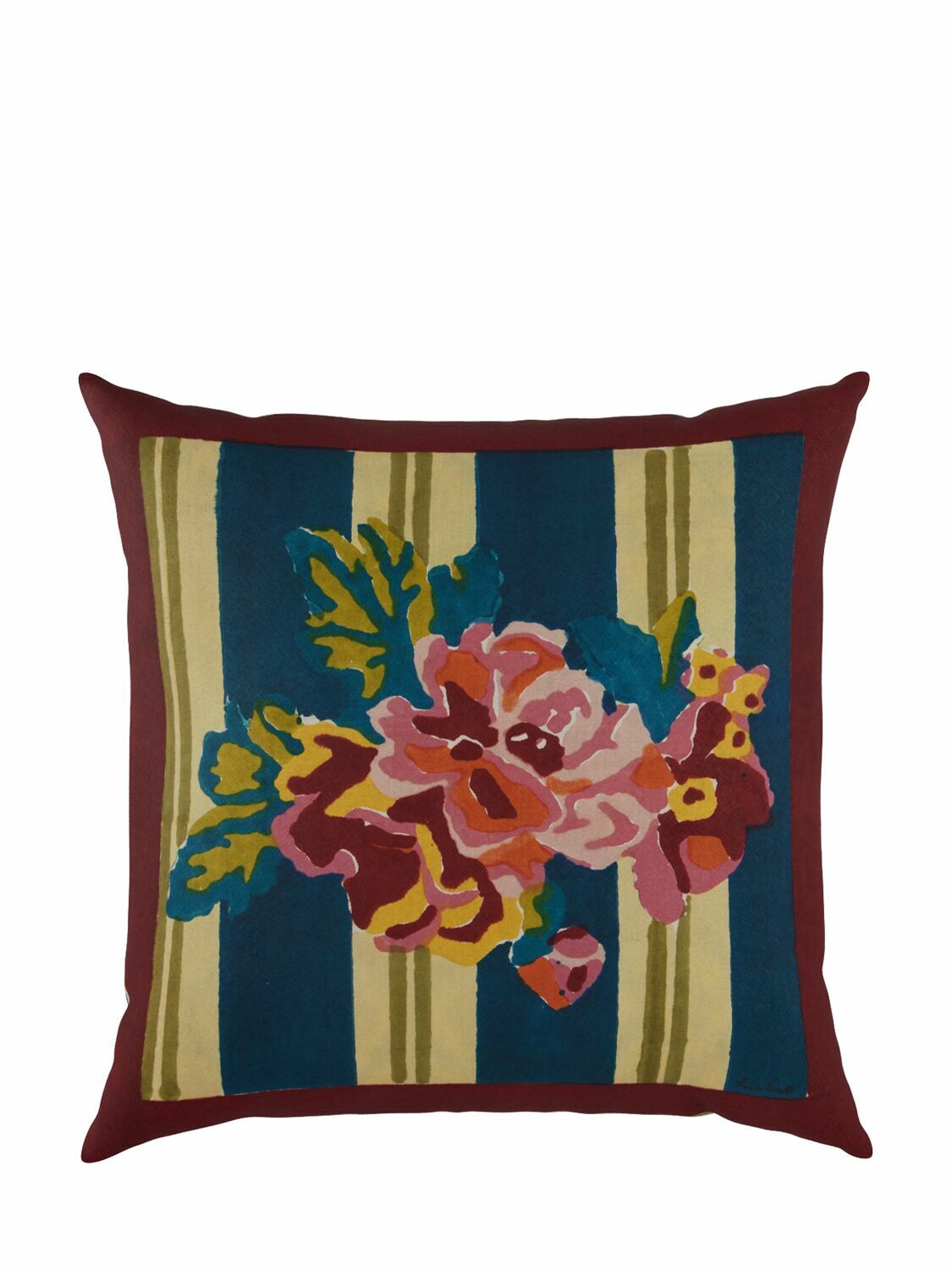 LISA CORTI Queen Striped Bouquet Cushion Lisa Corti