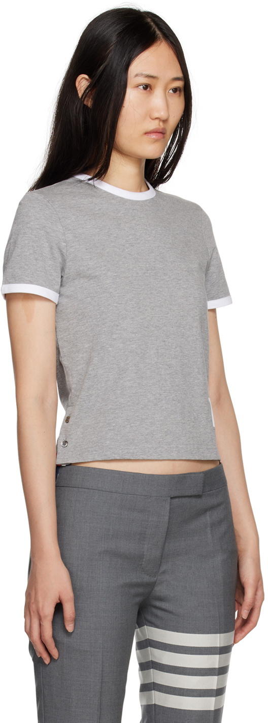 Thom Browne Gray Ringer T-Shirt Thom Browne