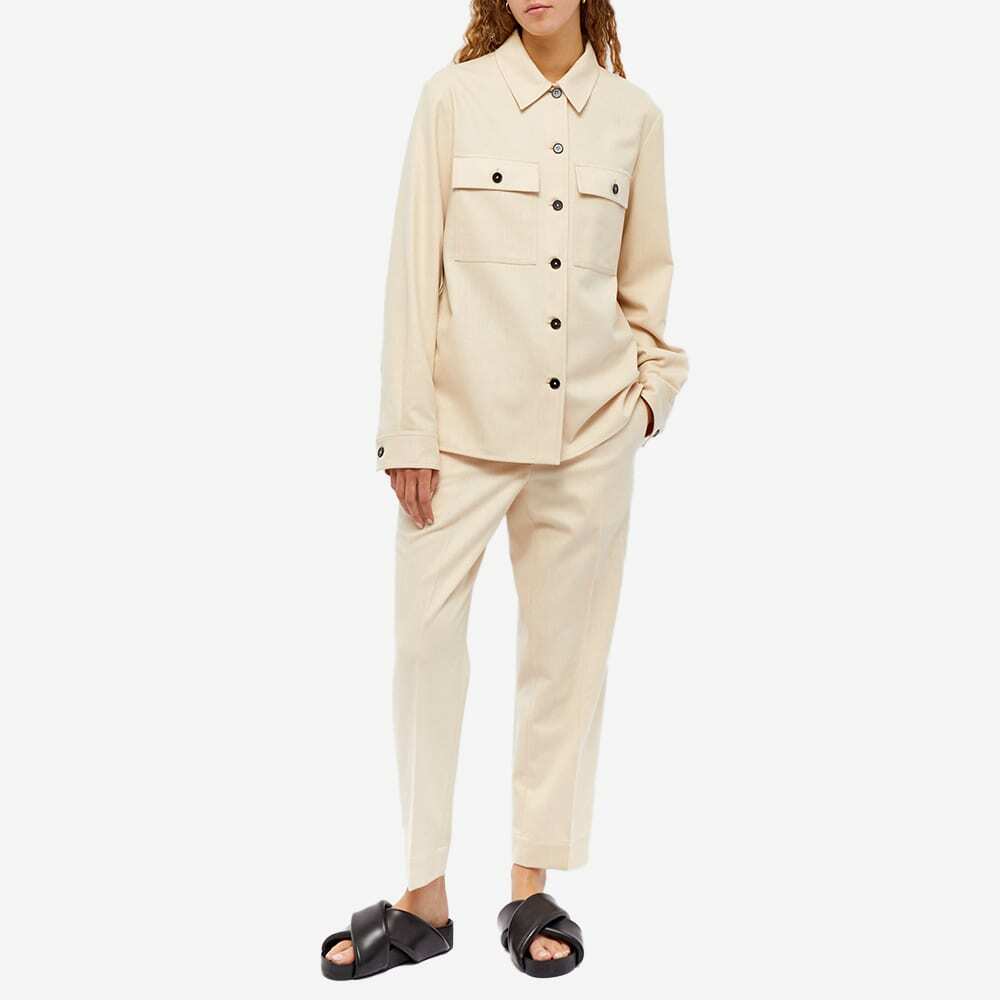 Jil Sander Women's Plus Wool Flannel Shirt Jacket in Quinoa Jil Sander