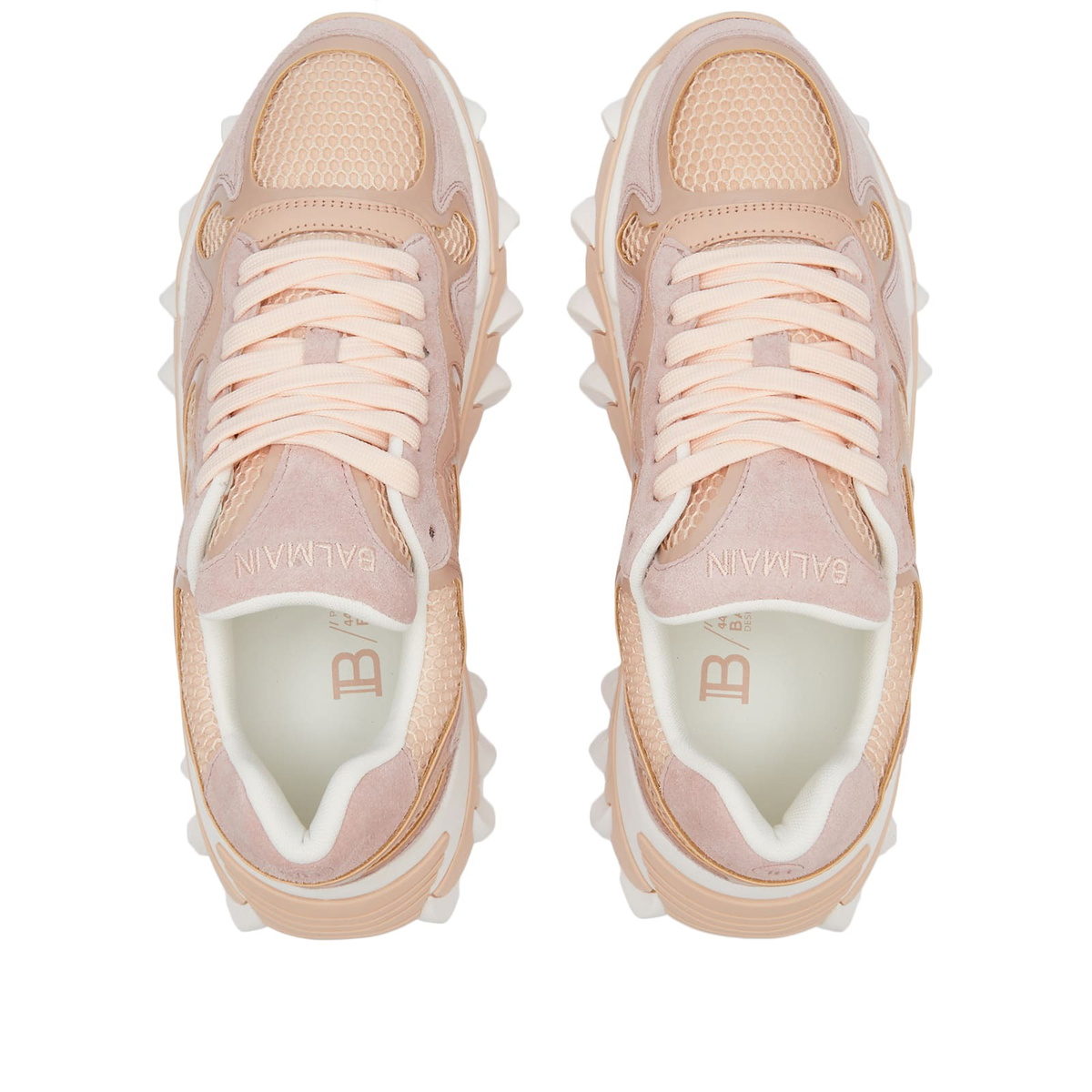 Balmain Women's B-East-Suede Sneakers in Powder Pink Balmain
