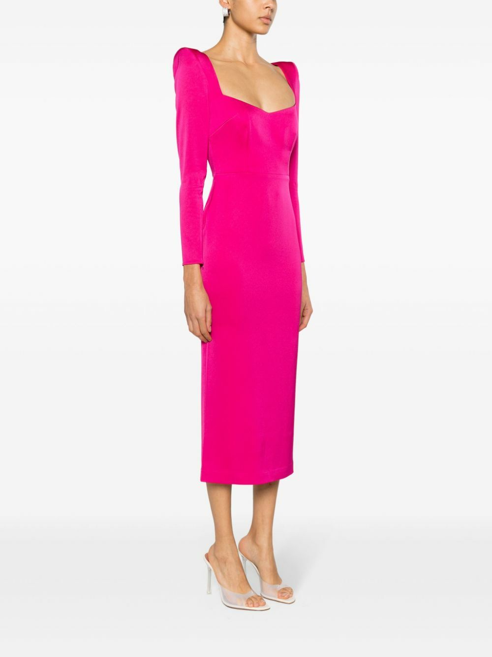 Alex Perry Pink Crepe Midi Dress Alex Perry