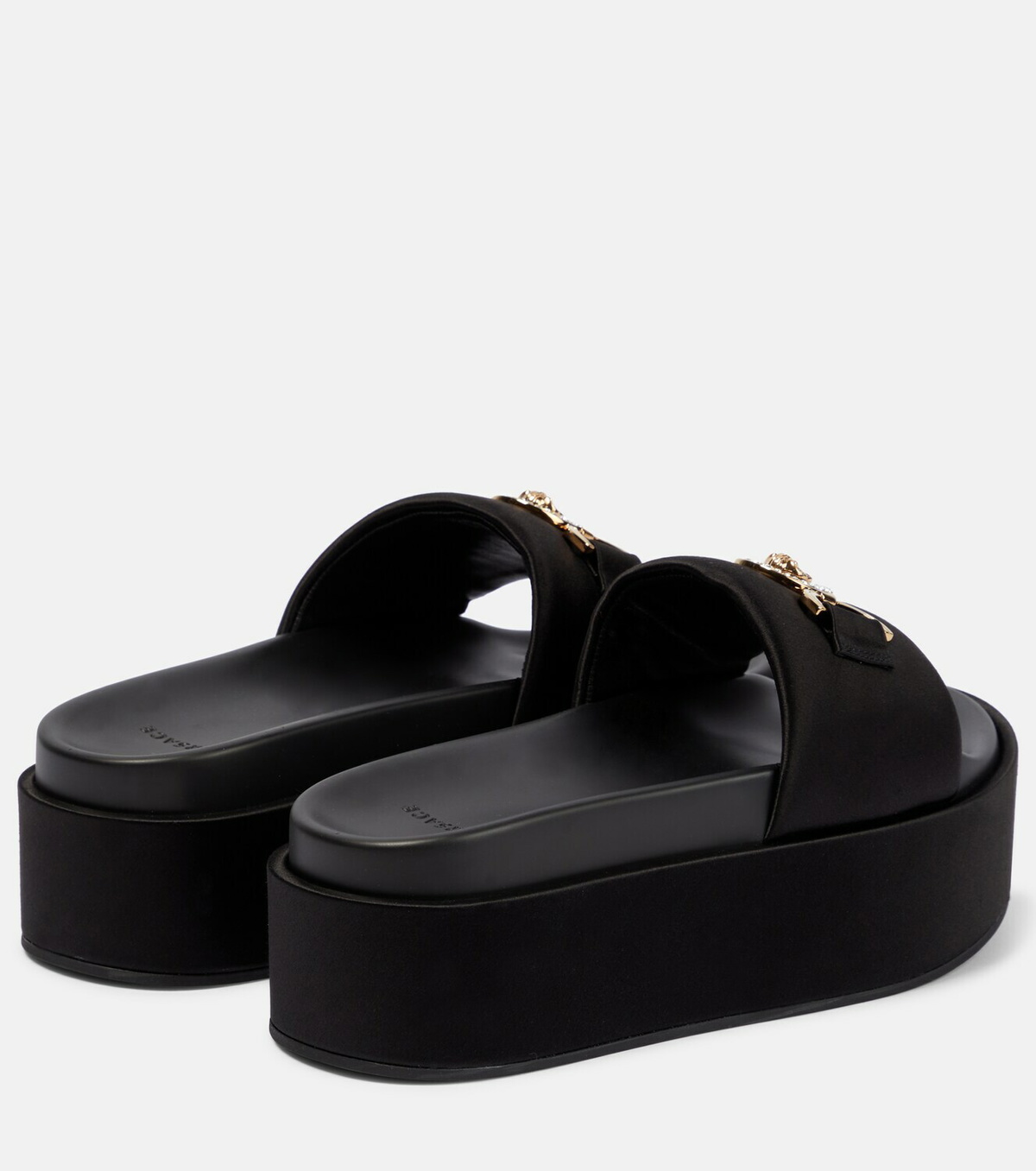 Versace - Medusa Biggie satin platform slides Versace