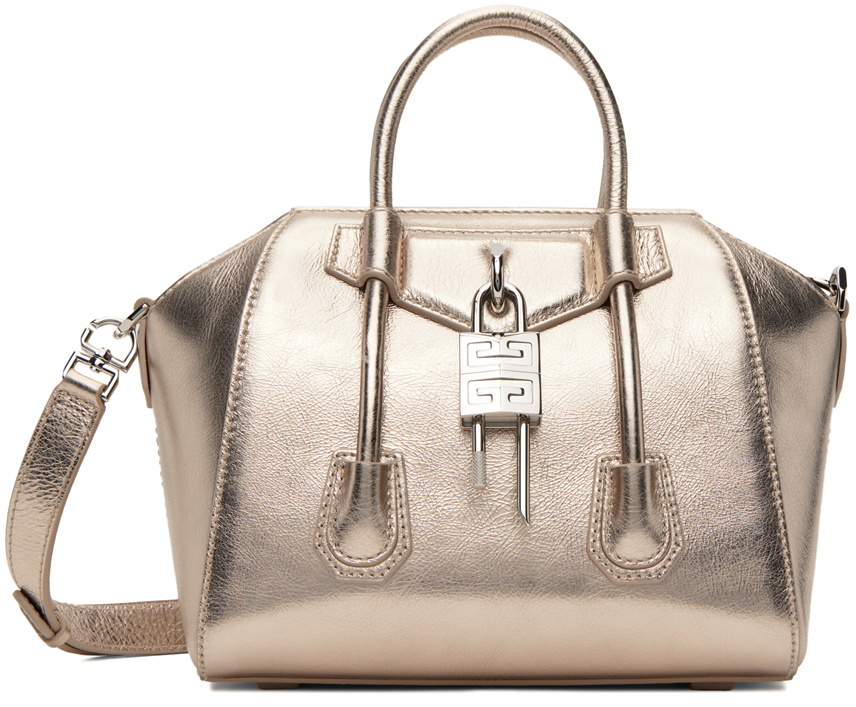 Givenchy Gold Mini Antigona Lock Bag Givenchy