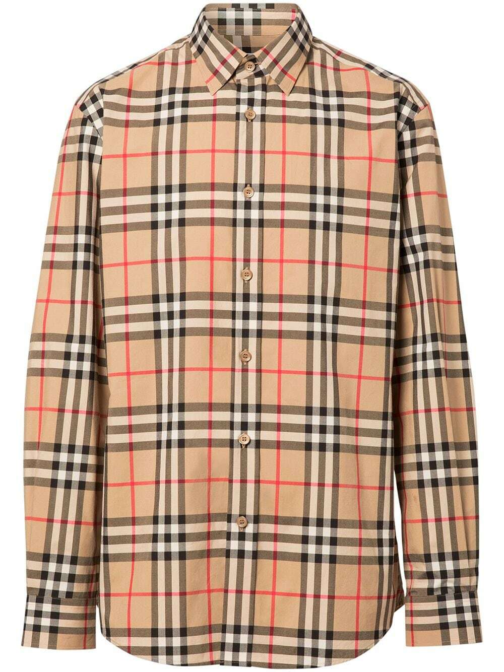 BURBERRY - Check Motif Cotton Shirt Burberry