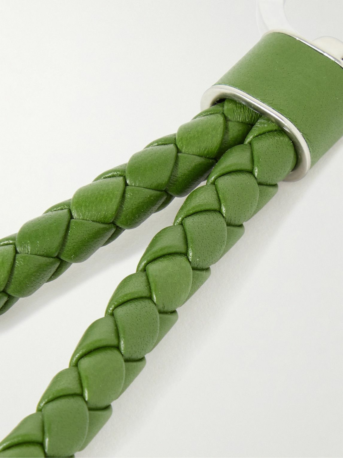 Bottega Veneta - Silver-Tone and Braided Leather Key Fob Bottega Veneta