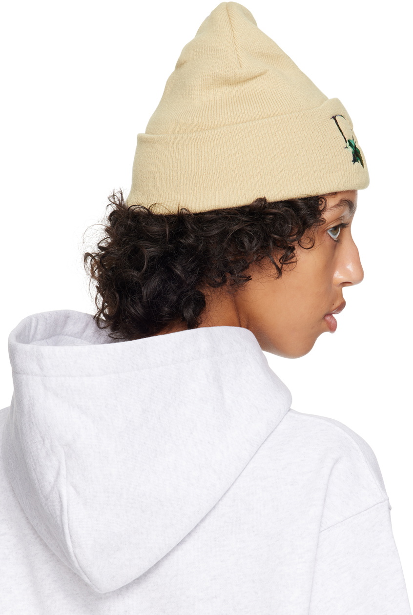 Dime Beige Leafy Beanie Dime