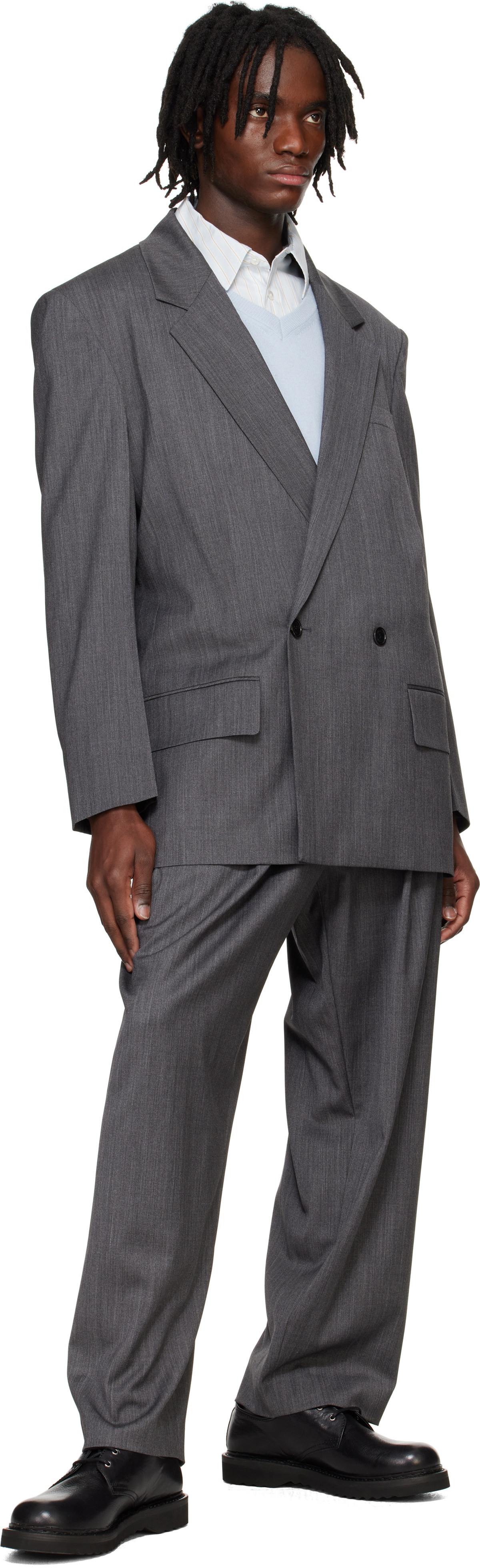 System Gray Oversized Double Blazer System