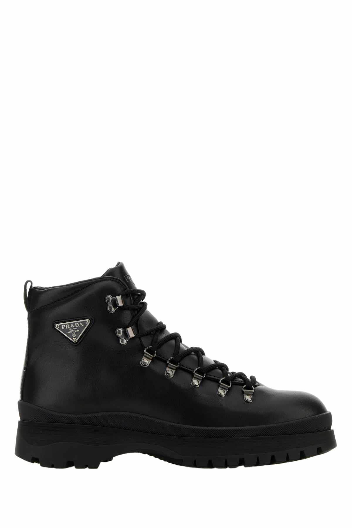 Prada Black Leather Ankle Boots Prada