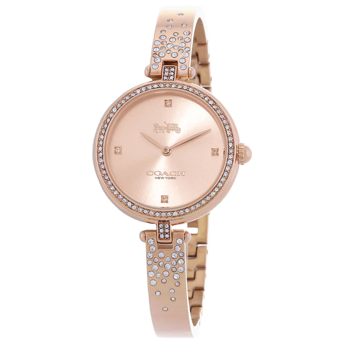 Coach Quartz Crystal Rose Gold Dial Ladies Watch 14503651 Coach
