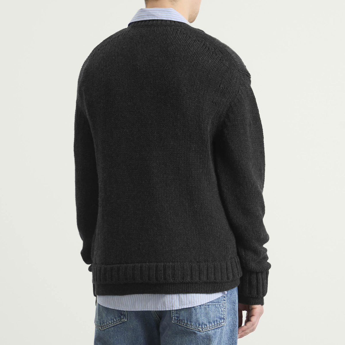 Our Legacy Men's False V-Neck Jumper in Charcoal Low Twist Merino Our ...