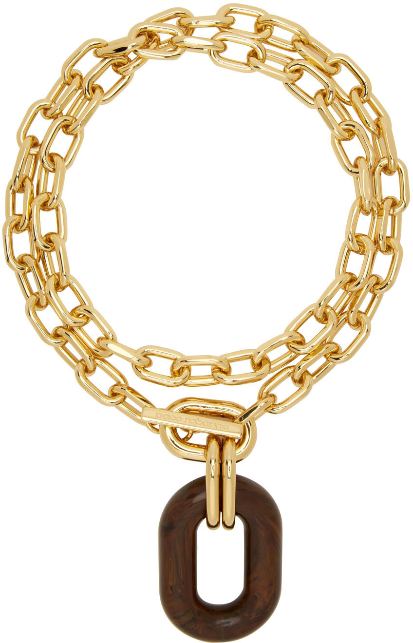 Paco Rabanne Gold XL Link Pendant Necklace Paco Rabanne