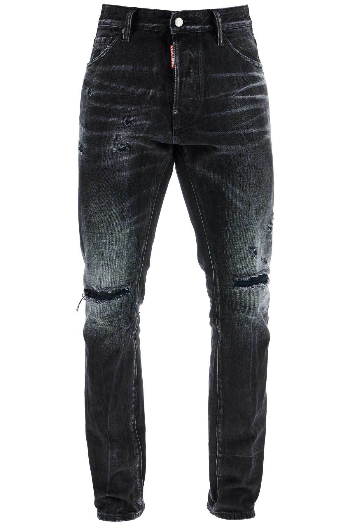 DSQUARED2 jeans in cotone nero con effetto vintage Black Dsquared2
