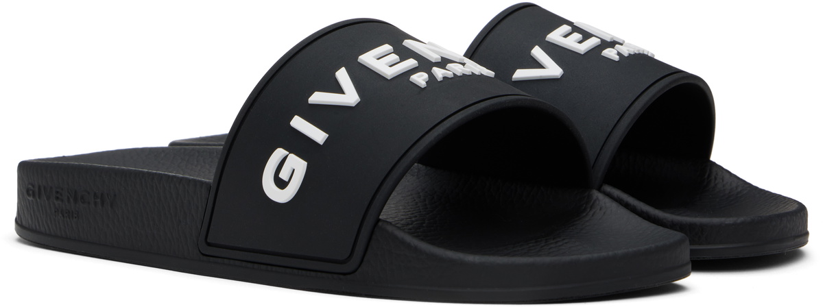 Givenchy Black Rubber Pool Slides Givenchy