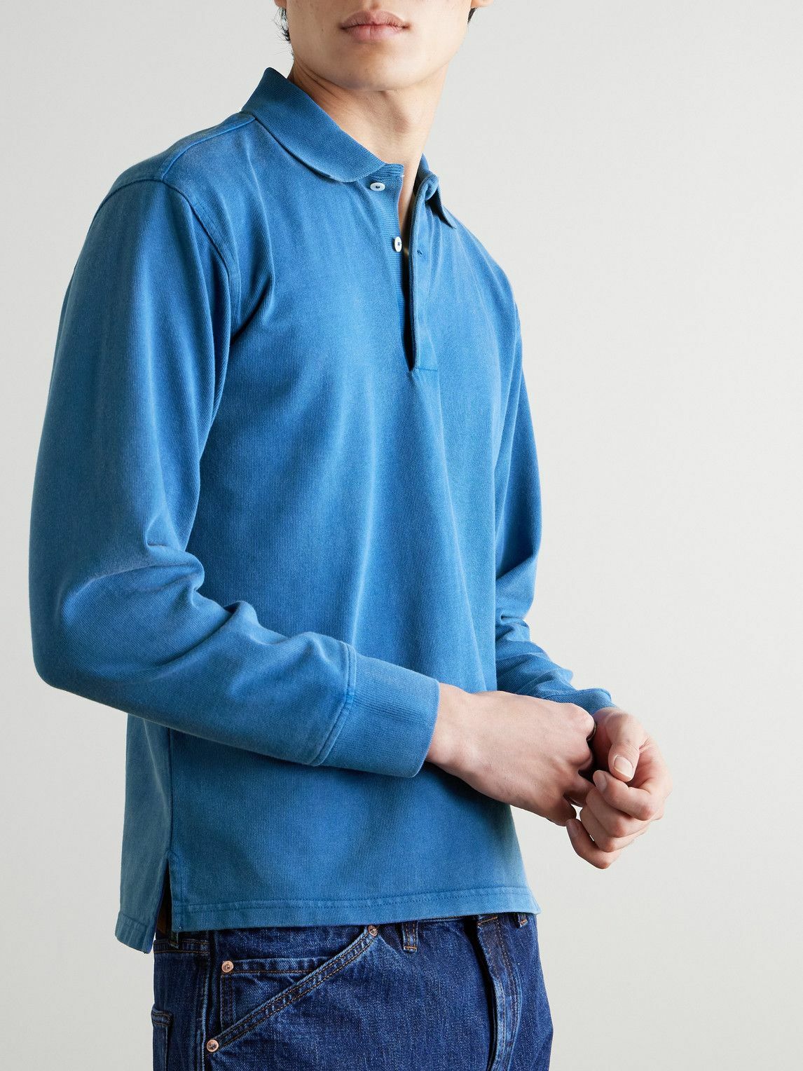 Drake's - Cotton-Jersey Polo Shirt - Blue Drake's