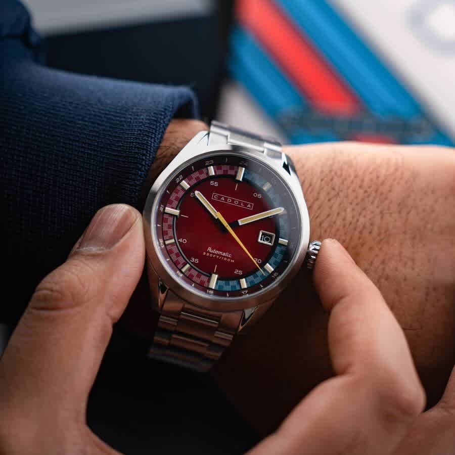 Cadola Paddock Automatic Red Dial Mens Watch CD-1037-55 Cadola