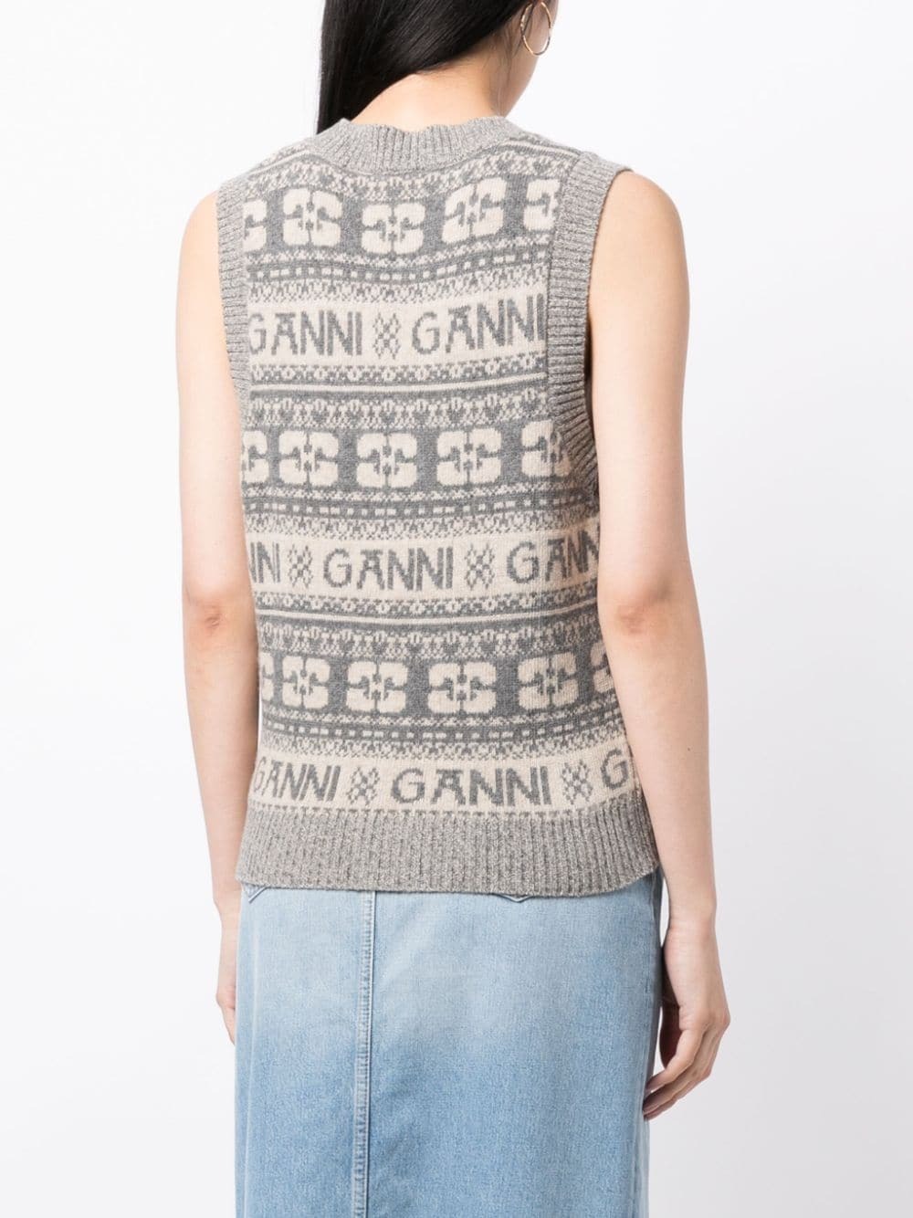 GANNI - Logo Wool Blend Vest GANNI