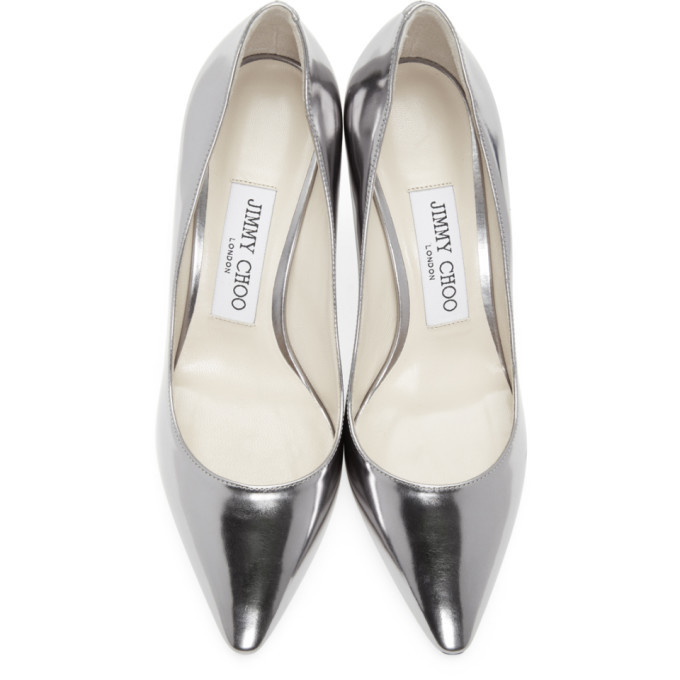 Jimmy Choo Silver Mirrored Romy Heels Jimmy Choo