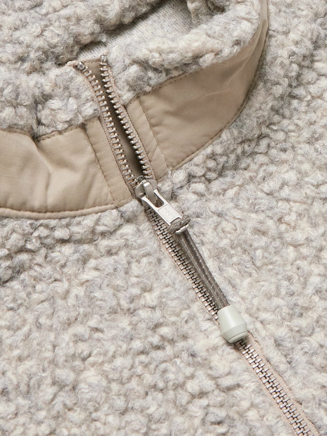 Folk - Signal Shell-Trimmed Cotton-Fleece Gilet - Neutrals Folk