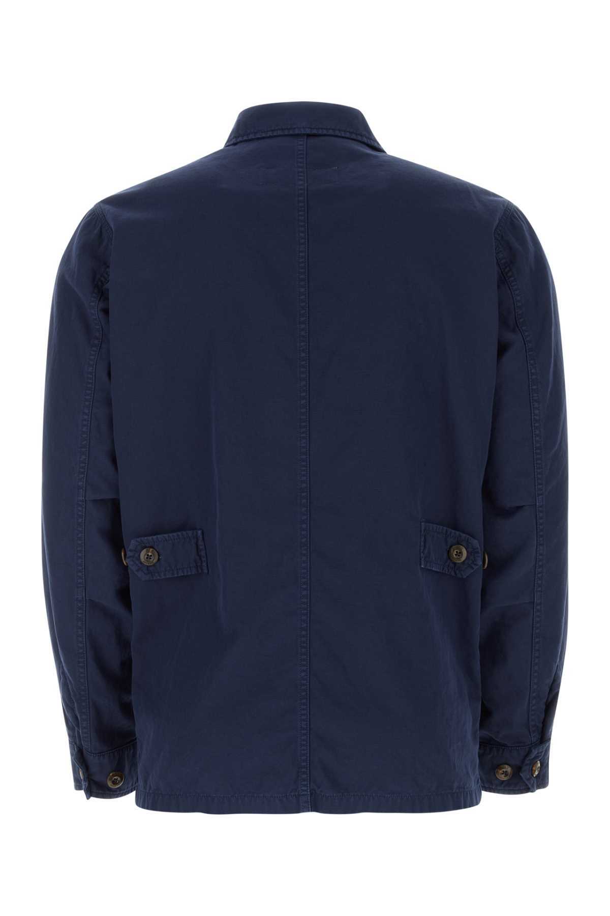 Fay Navy Blue Cotton Blend Jacket Fay