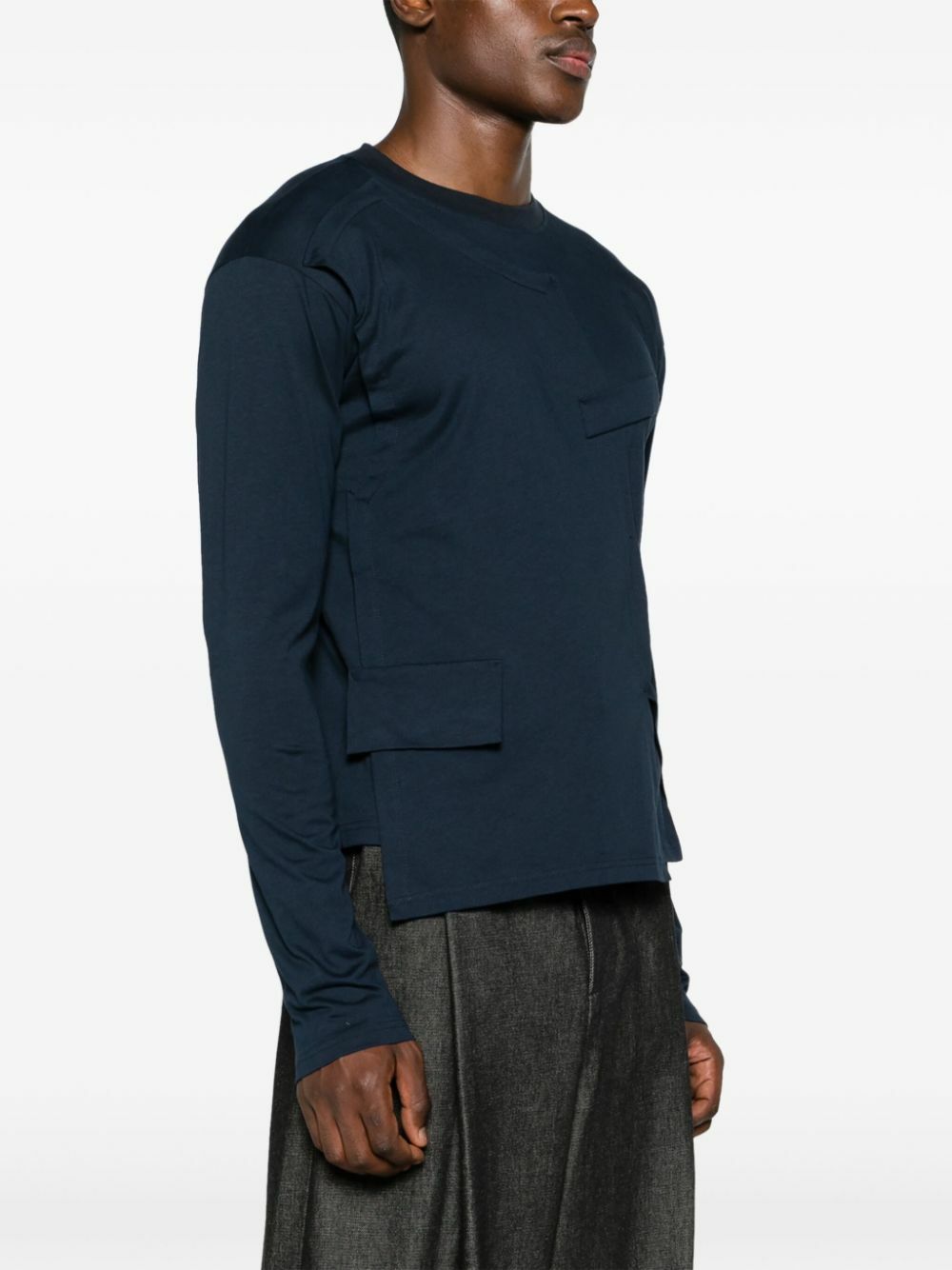 MLGA Blue Asymmetric Cotton T-Shirt MLGA