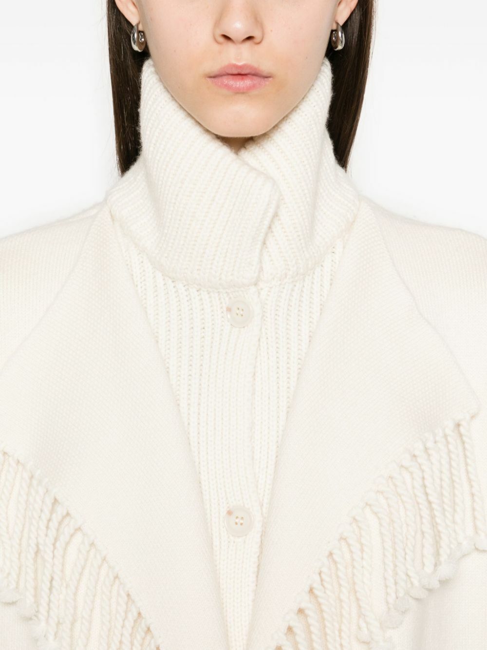 FRAME Fringed Wool Coat Frame Denim