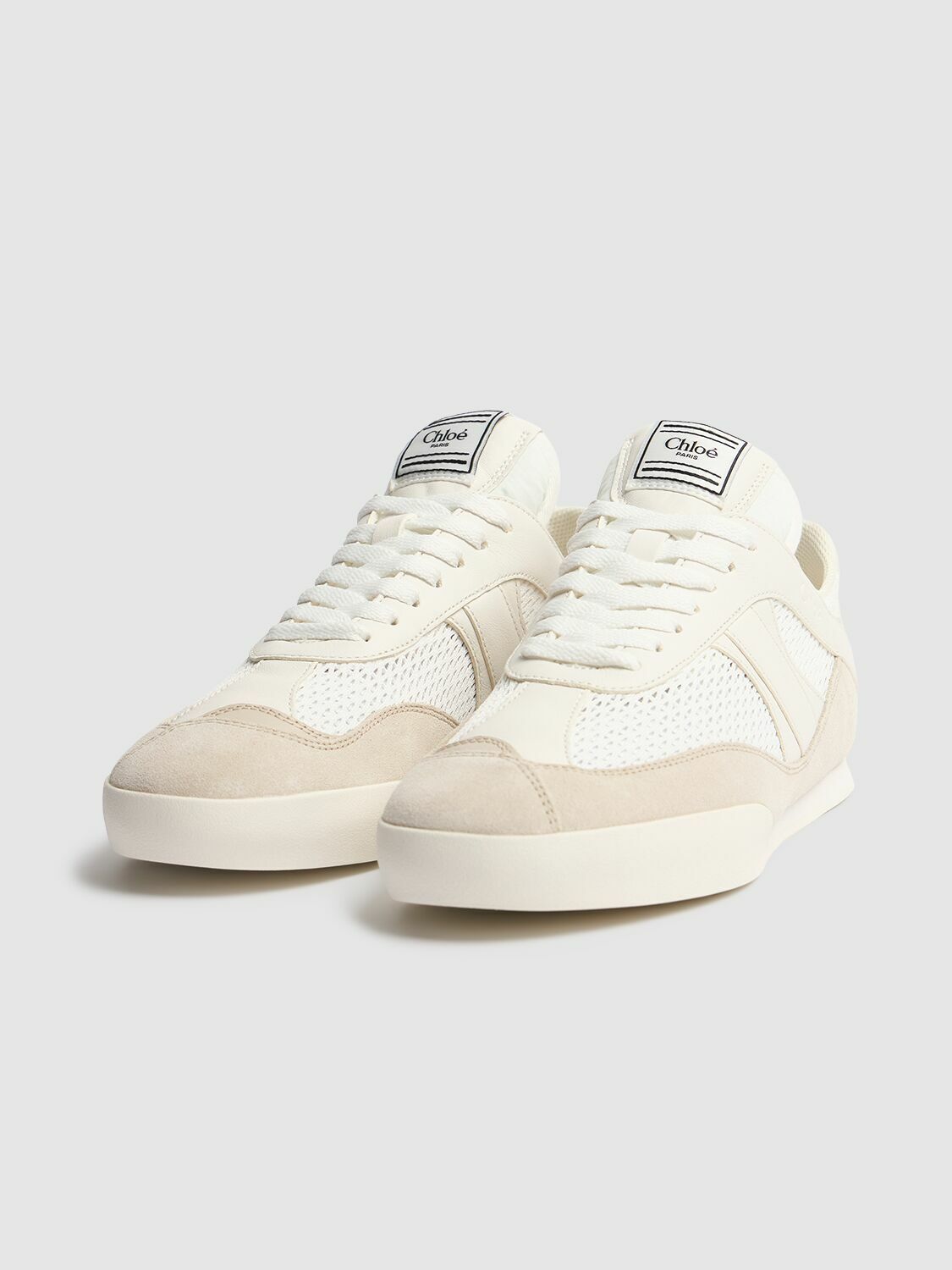 CHLOÉ Kick Lace-up Leather Low Top Sneakers Chloe