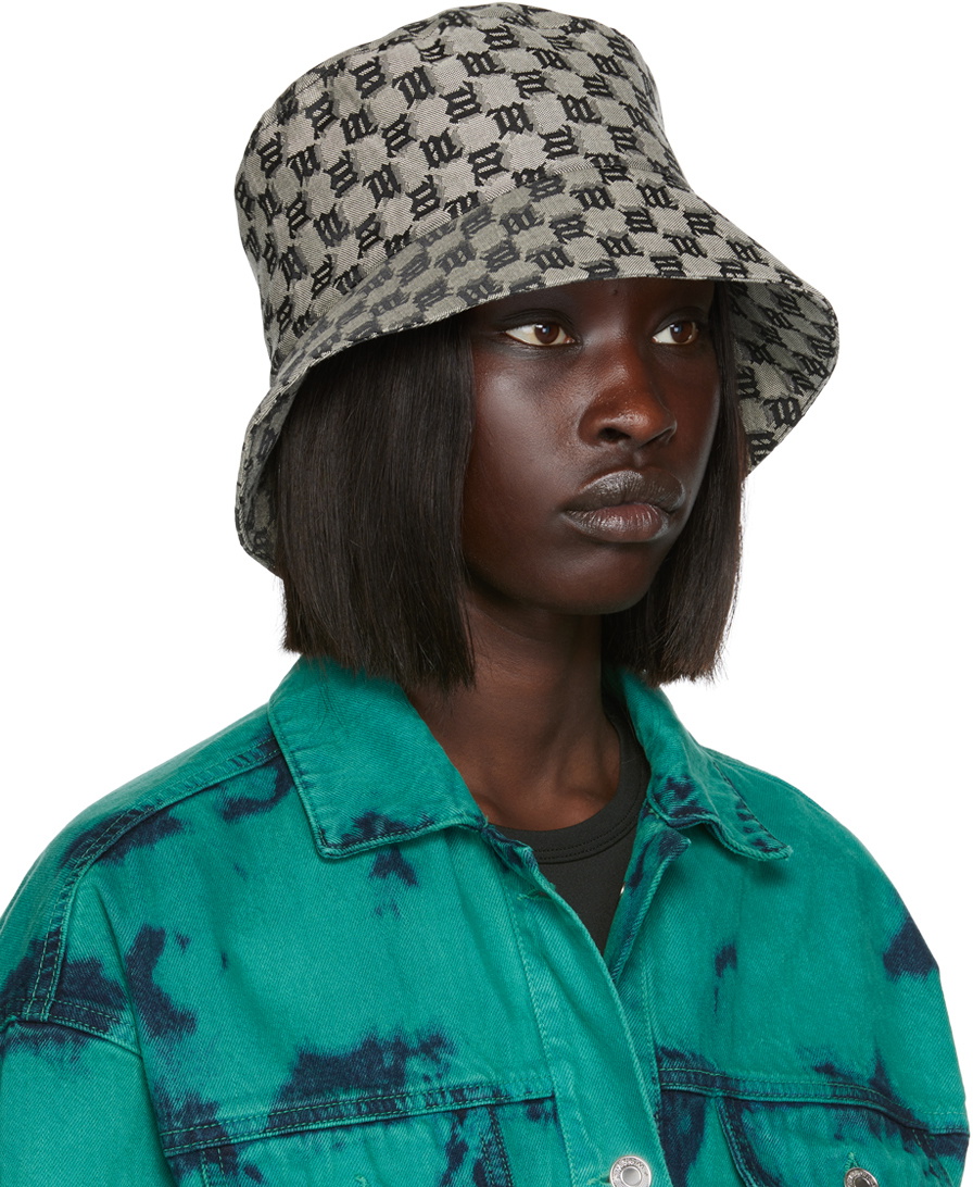MISBHV Gray & Black Monogram Bucket Hat MISBHV