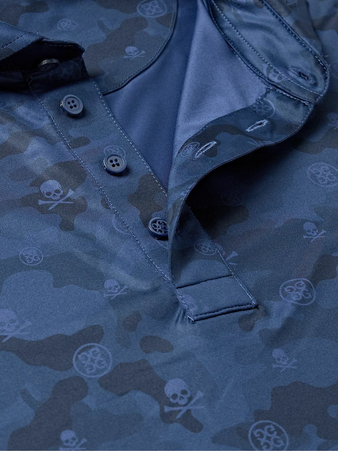 G/FORE - Icon Camouflage-Print Stretch-Jersey Golf Polo Shirt - Blue G/FORE