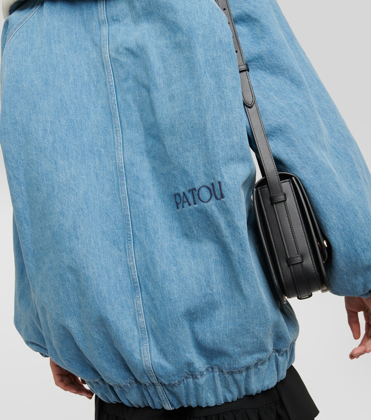 Patou Denim and faux shearling bomber jacket Patou