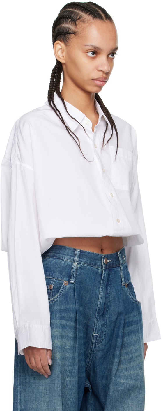 R13 White Crossover Bubble Shirt R13