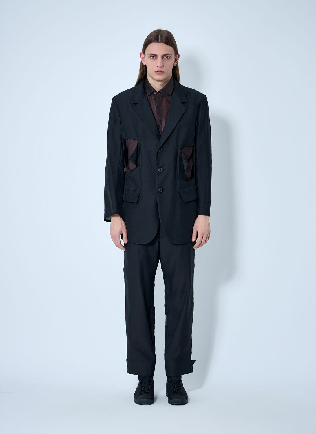 Yohji Yamamoto Cut-Off Single-Breasted Blazer Yohji Yamamoto