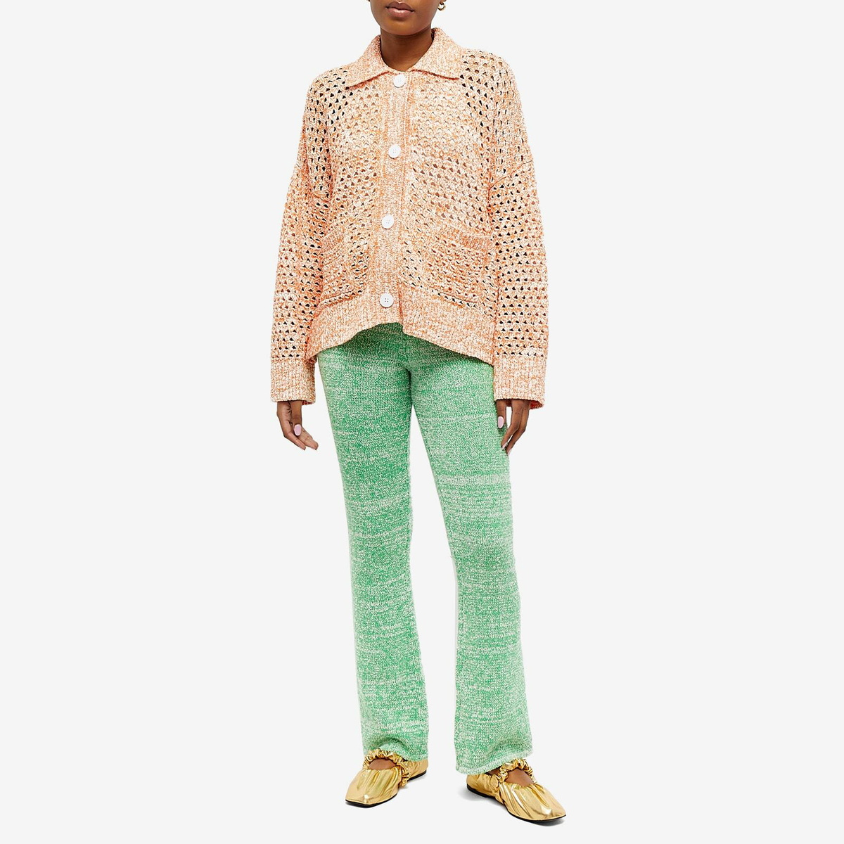 Holzweiler Women's Tired Crochet Cardigan in Orange Mix Holzweiler