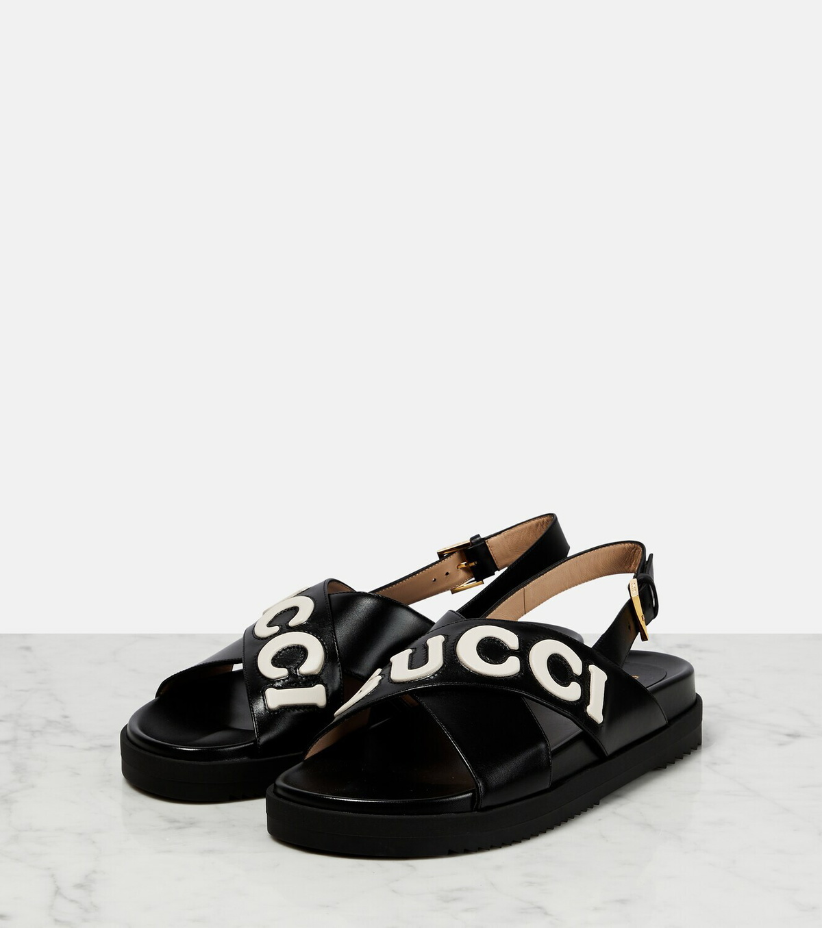 Gucci - Logo leather sandals Gucci