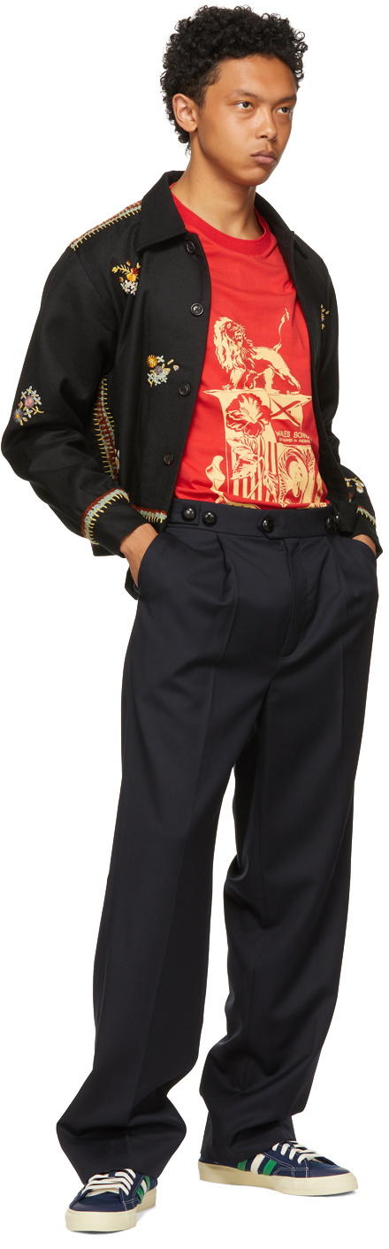 Wales Bonner Red Johnson Crest T-Shirt Wales Bonner