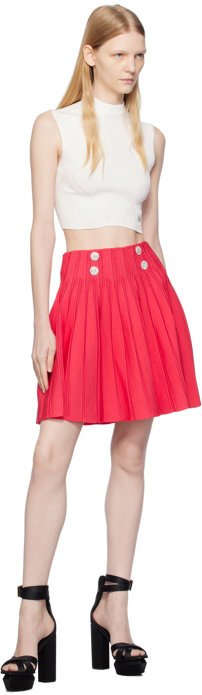 Balmain Pink Skater Miniskirt Balmain