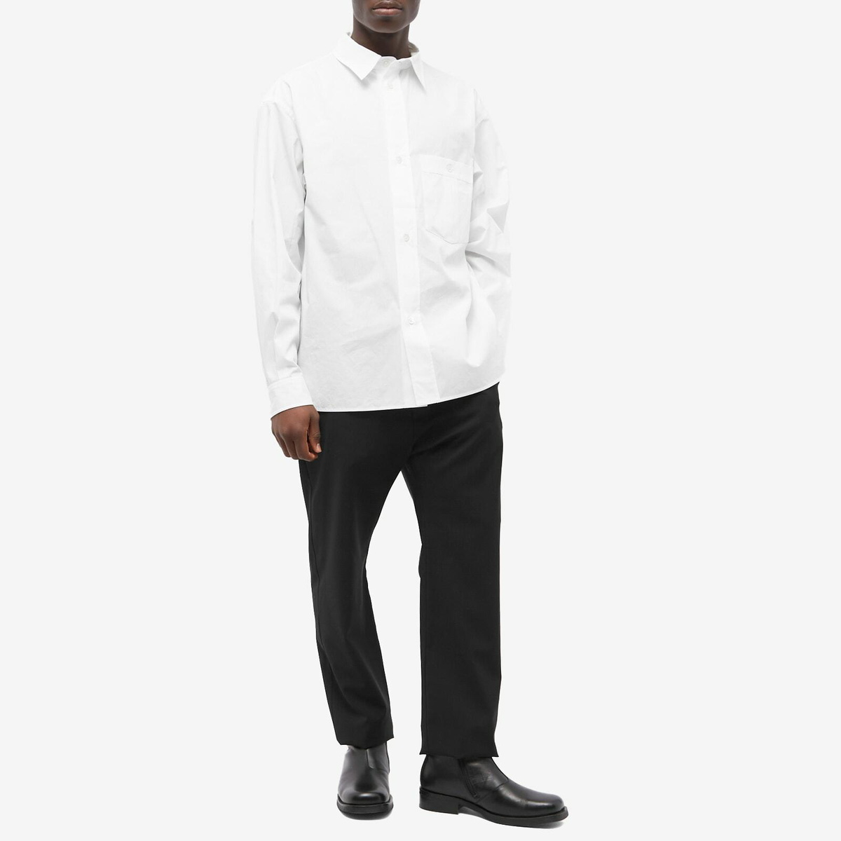 Margaret Howell Men's Inverted Pocket Shirt in Natural Margaret Howell