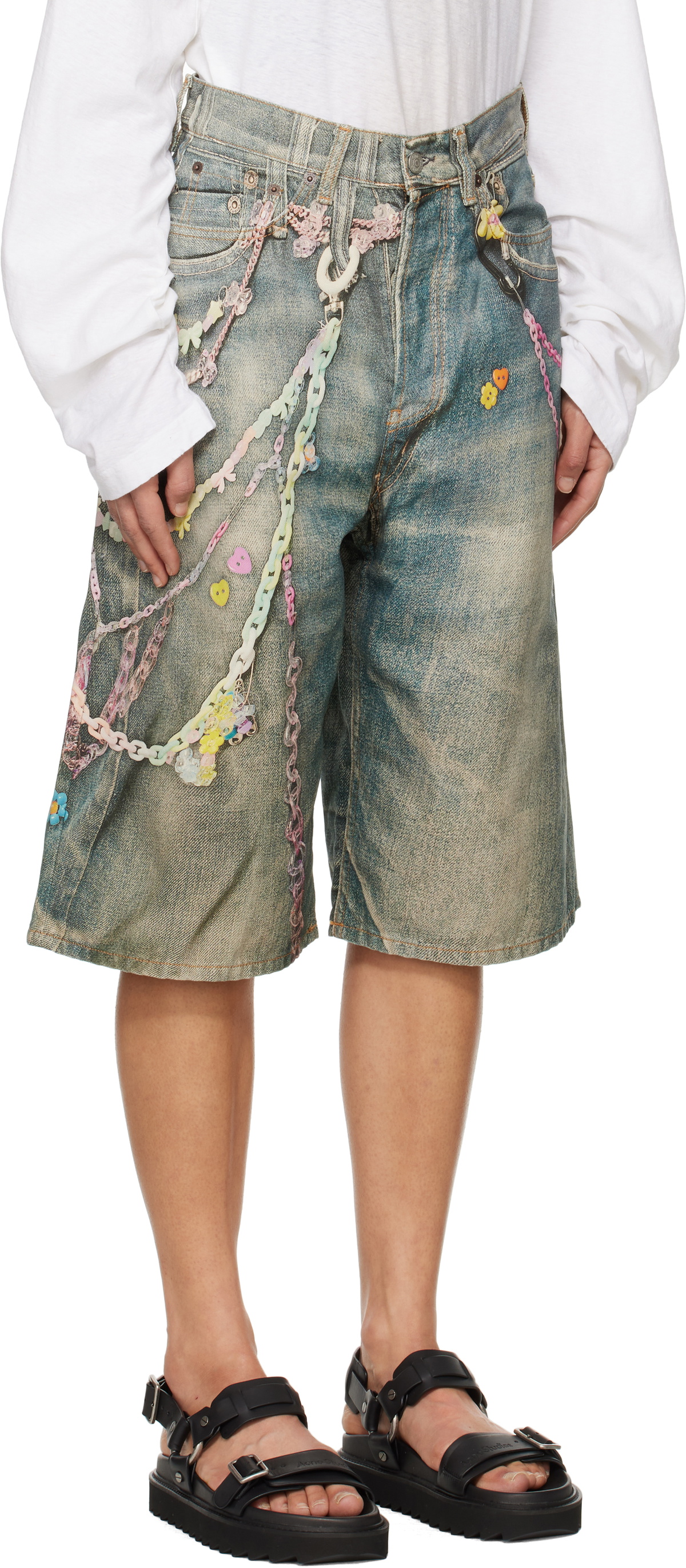 Acne Studios Blue Loose Fit Denim Shorts Acne Studios