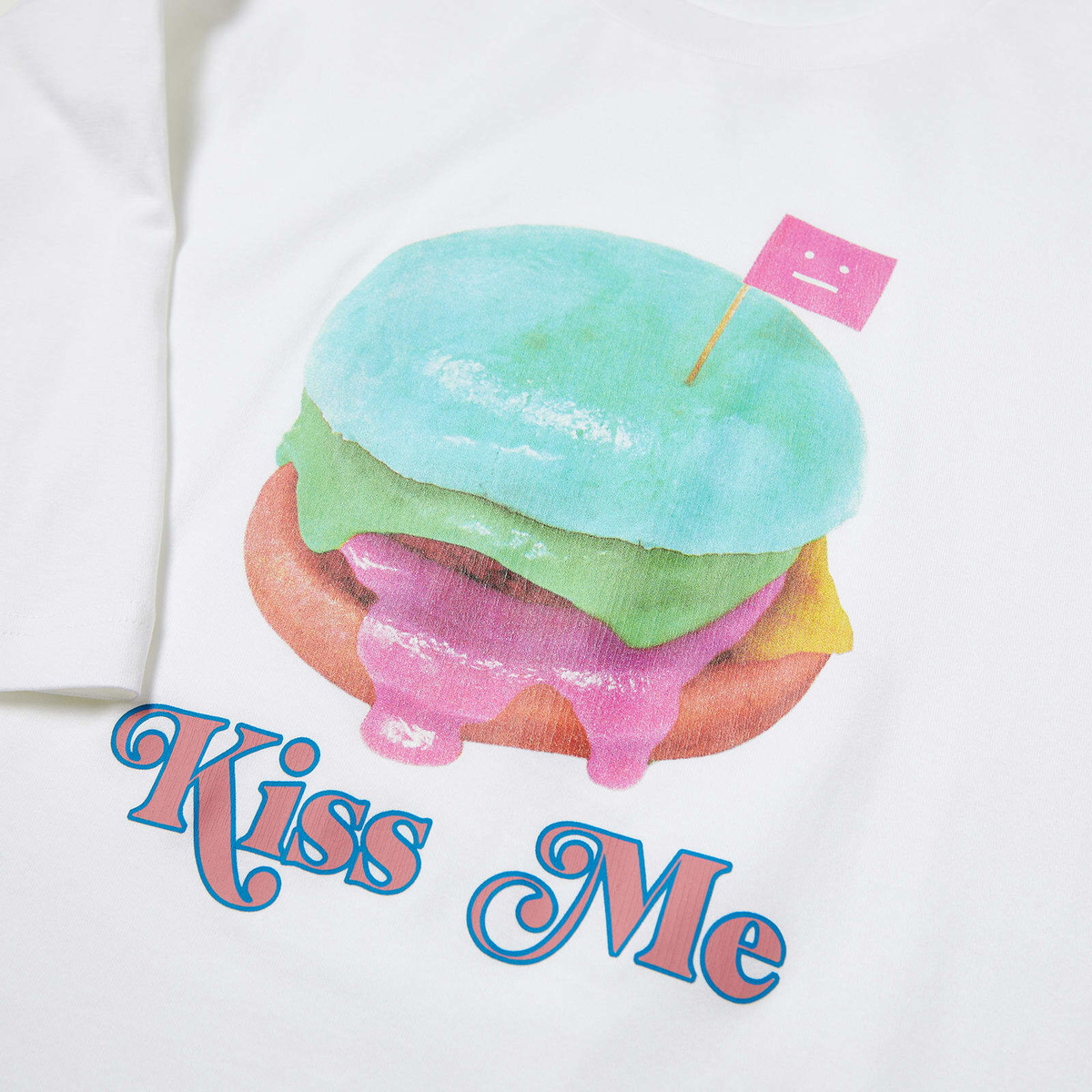 Acne Studios Enrik Burger Oversized Face T-Shirt in Optic White Acne ...