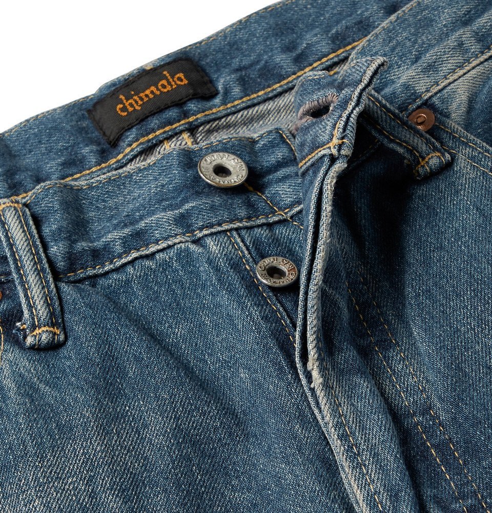 Chimala - Wide-Leg Washed Selvedge Denim Jeans - Mid denim Chimala