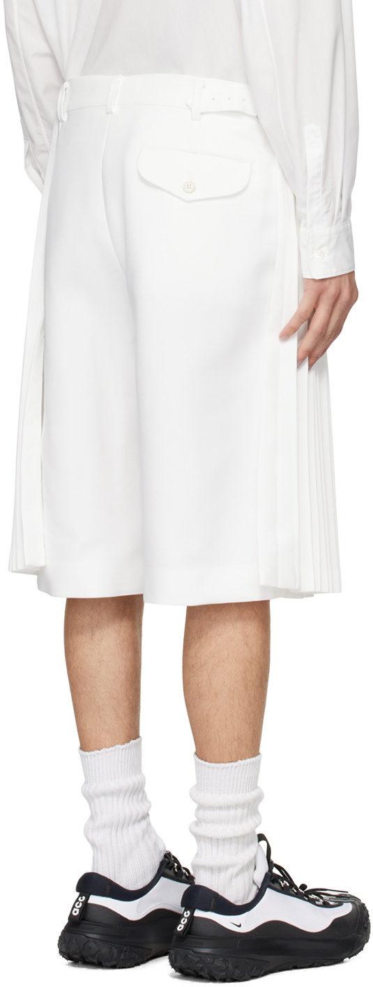 Comme des Garçons Homme Plus White Pleated Shorts Comme des Garcons ...